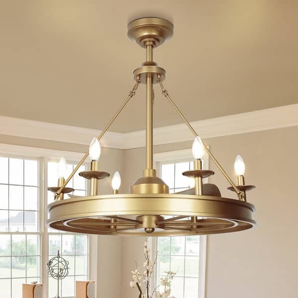 30 in. 6-Light Indoor 3-Blade Ceiling Fan with Light and Remote ...