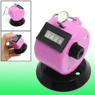 Black Pink Plastic 4 Digit Manual Hand Tally Palm Click Counter - Black ...