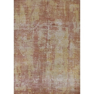 Orange Abstract Modern Area Rug Handmade Wool Carpet - 7'10"x 9'9 ...