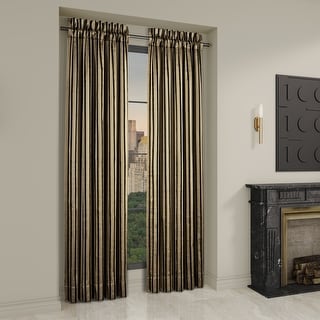 J. Queen New York Calvari Black And Gold Window Panel Pair - Bed Bath ...