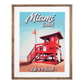 Stratton Home Decor Miami Beach Lifeguard Stand Framed Wall Art - Bed ...