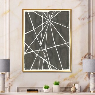 Designart "Minimalist Graphics II" Transitional Framed Canvas - Black ...