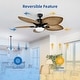 Moasis 52" Palm Leaf Ceiling Fan with Light Tropical Style with Remote ...