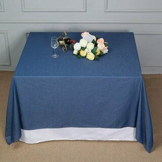 Faux Denim Polyester Table Overlay Topper 72" x 72" Dark Blue - Bed ...