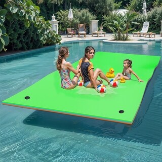 Moasis 3 Layer Green Outdoor Floating Water Pad XPE Foam Mat 12'x6'Tear ...