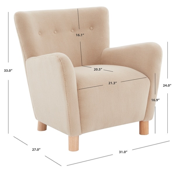 SAFAVIEH Couture Carey Faux Shearling Accent Chair. - 31 IN W x 27 IN D ...