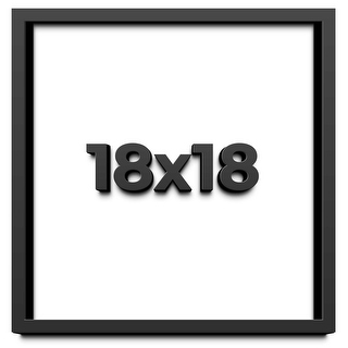 18x18 Shadow Box Frame Black | 1 inches Deep Real Wood Contemporary ...