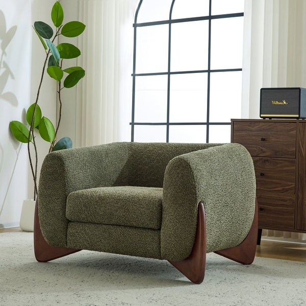 Tina Modern Upholstered Boucle Arm Club Chair by Christopher Knight ...