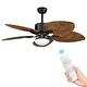 Moasis 52" Palm Leaf Ceiling Fan with Light Tropical Style with Remote ...
