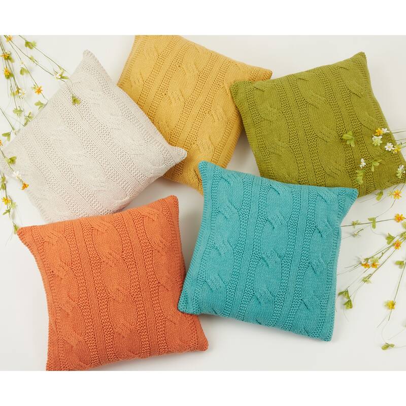 Cable Knit Design Throw Pillow - Overstock - 10071922
