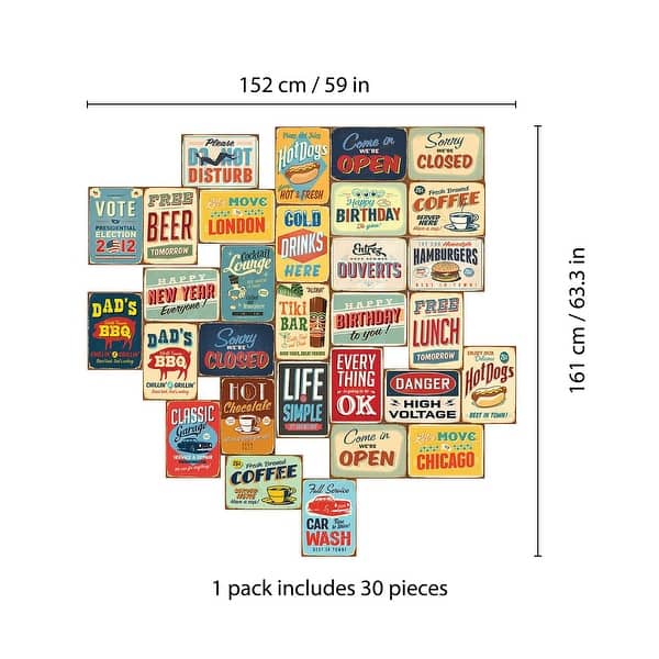 Walplus Vintage Bar Metal Signs Wall Sticker Decal DIY Art Home Décor ...