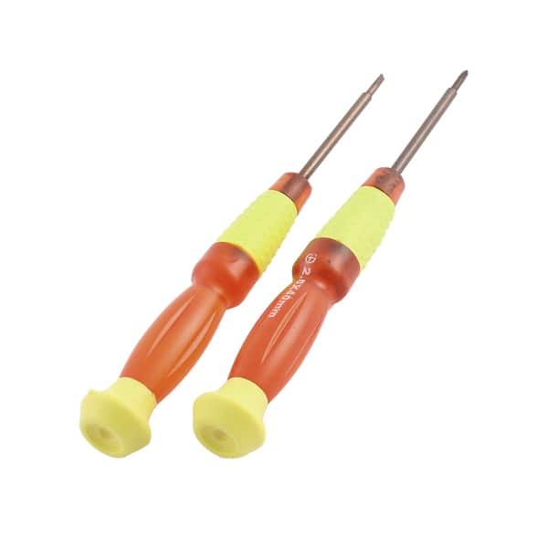 2 in 1 Tool Red Yellow Plastic Handle Metal Slotted Crosshead ...