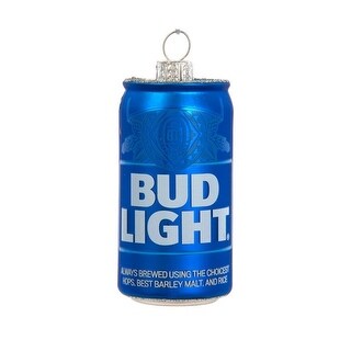 Set of 6 Budweiser Bud Light Can Glass Christmas Ornaments 3.25" - Bed ...