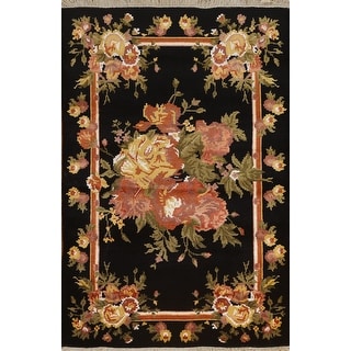 Vegetable Dye Floral Aubusson Oriental Wool Area Rug Handmade Carpet ...