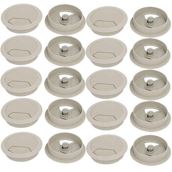 Computer Desk Plastic Adjustable Grommet Cable Hole Cover Gray 60mm Dia ...