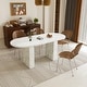 Oval Marble Top Dining Table For Six With Scratch Resistant Surface ...