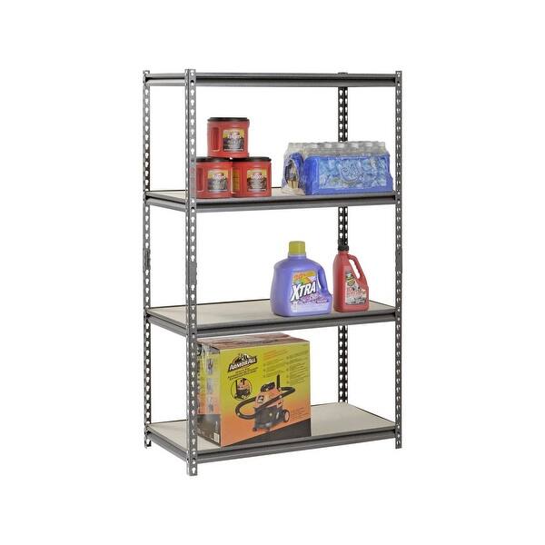 Muscle Rack 4-Tier Steel Freestanding Shelf Silver Grain - Bed Bath ...
