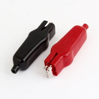 2 Pcs 20A Black Red Boot Electric Test Clips Alligator Clips Clamps ...