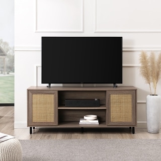 Middlebrook Designs Boho Rattan-Door TV Stand - Bed Bath & Beyond ...