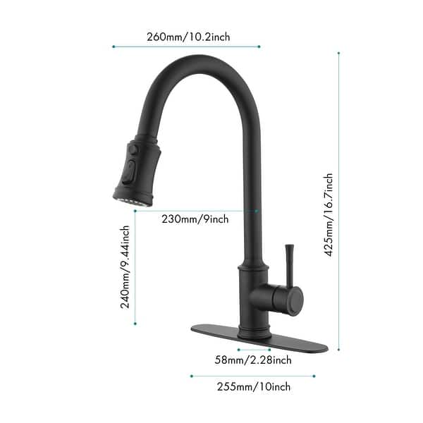 Kitchen Faucet Single Handle High Arc Pull Out Sprayer Kitchen Faucet ...