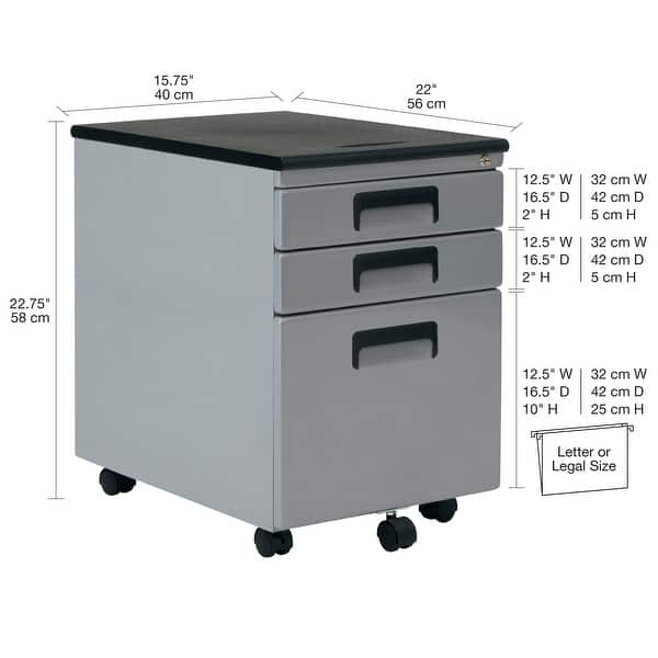 SD Office Metal Rolling File Cabinet with Locking Drawers - Bed Bath ...