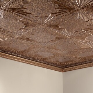 FASÄDE Art Deco Decorative Vinyl 2ft x 4ft Glue Up Ceiling Panel in ...