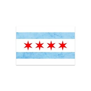 Chicago City Flag (Partial Grunge) Print On Acrylic Glass by iCanvas ...