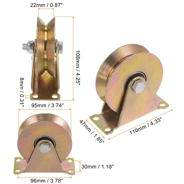 V Groove Caster 3.74" V-Shaped Sliding Gate Wheel for Inverted Track ...