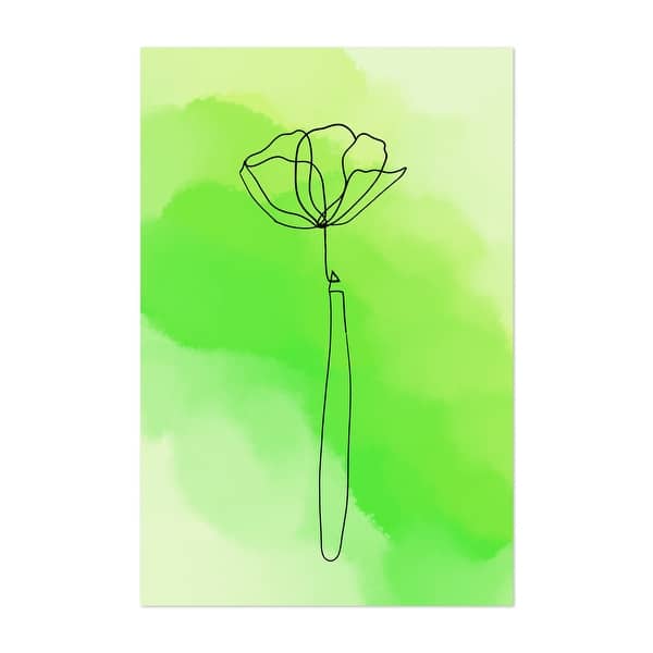 Flower Line Drawing Green Line Drawings Minimal Art Print/Poster - Bed ...