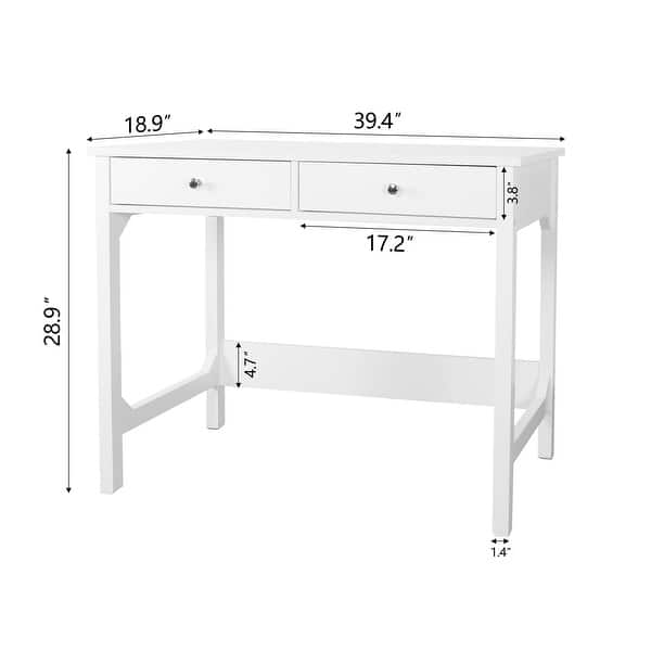White Modern Wooden Den Classic Writing Desk for Adult/Student - Bed ...