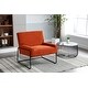 Velvet Slant Armchair Sofa Accent Couch with Recessed Arms - Bed Bath ...
