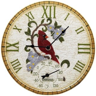Springfield 14" Poly Resin Cardinal Clock with Thermometer - Bed Bath ...