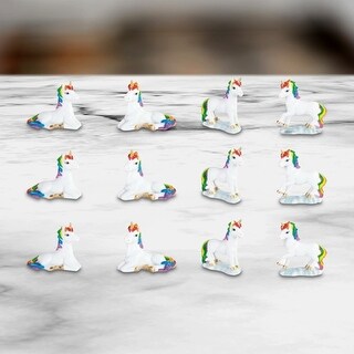 ICE ARMOR 12-PC Cute Unicorn 2"H Mini Rainbow Unicorn Figurine Set ...