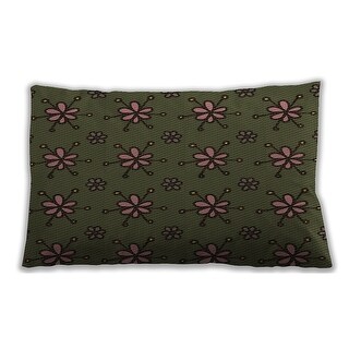 Ahgly Company Patterned Indoor-Outdoor Oak Brown Lumbar Throw Pillow ...