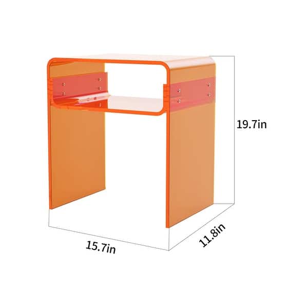 acrylic bedside table orange