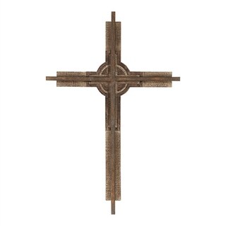 16" Natural Brown Rustic Cross Shaped Religious Wall Decor - Bed Bath ...