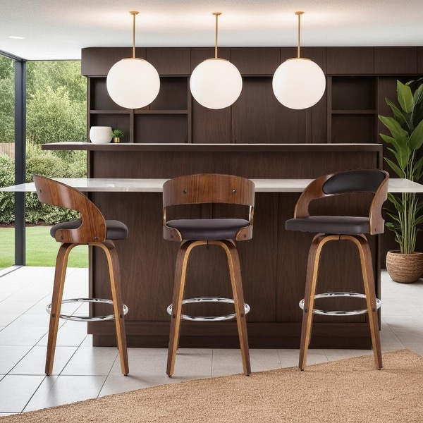Shelly Mid Century Modern Upholstered Counter or Bar Height Swivel Barstool On Sale Bed Bath Beyond 20370429