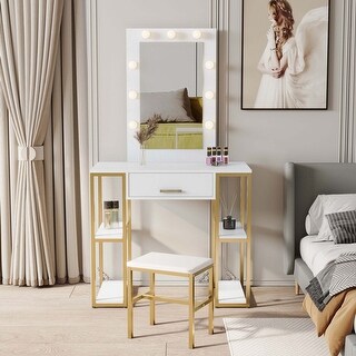 White modern simple vanity, solid metal frame construction - Bed Bath ...