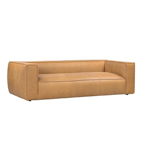 Vanessa Full Aniline Leather Stationary Sofa - Bed Bath & Beyond - 39028779