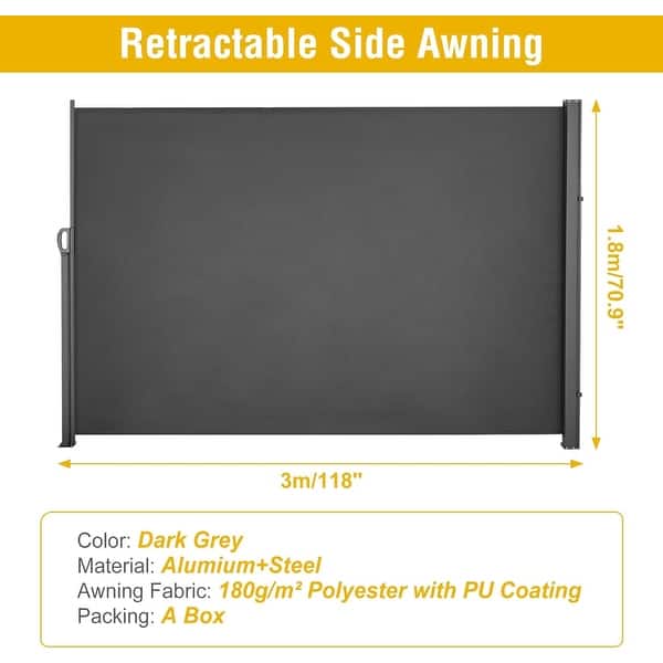 Retractable Outdoor Privacy Screen Side Awning for Patio Garden - Bed ...