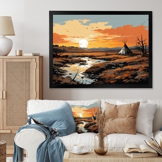 Designart "Native Tipi Legacy Of The Plains III" Native American Framed ...