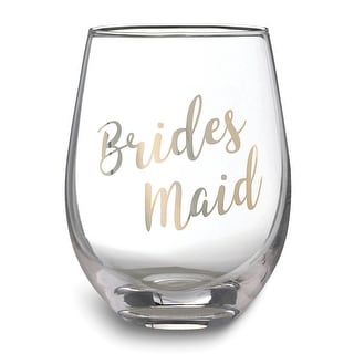 Curata Lillian Rose Gold-Tone Bridesmaid Stemless Wine Glass - Bed Bath ...