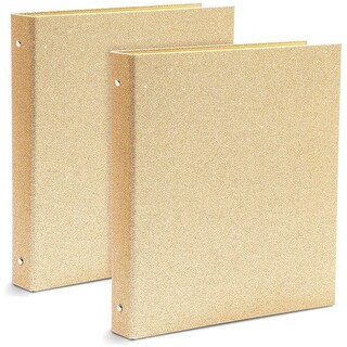 Glitter Gold 3-Ring Binder, Office Accessories (10.7 x 12 x 1.8 in, 2 ...