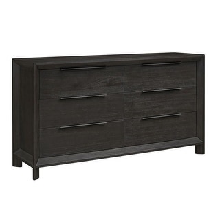 68 Inch 6 Drawer Wooden Dresser with Metal Pulls, Gray - Bed Bath ...