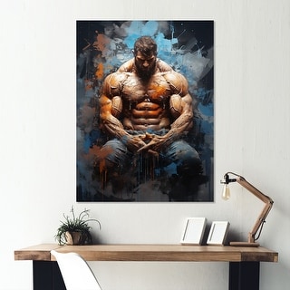 Designart "Bodybuilding The Power" Aerobic & Bodybuilding Metal Wall ...