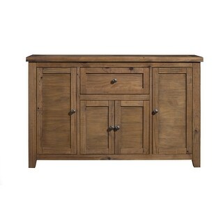 Durable Wooden Server with Four Door Cabinets with Adjustable Shelves ...