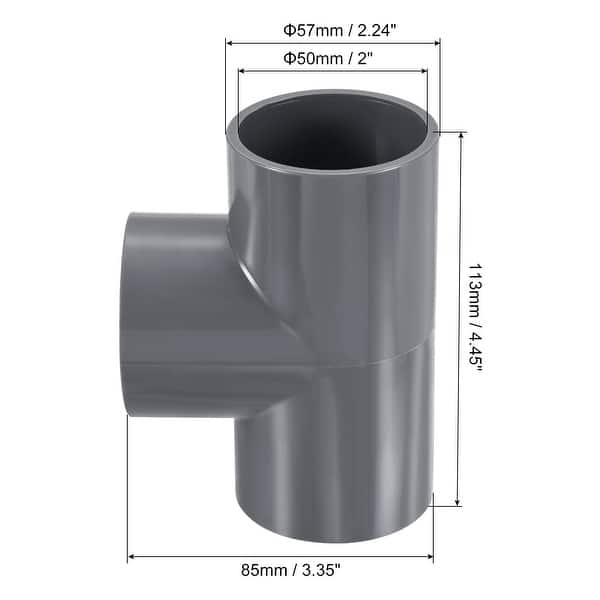 2" 3 Way Tee Pipe Fittings UPVC, 1 Pack Joint Coupling Pipe Adapter ...