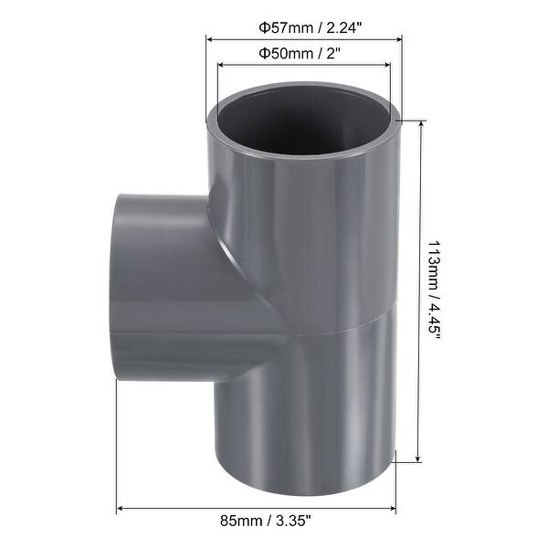 2" 3 Way Tee Pipe Fittings UPVC, 4 Pack Joint Coupling Pipe Adapter ...