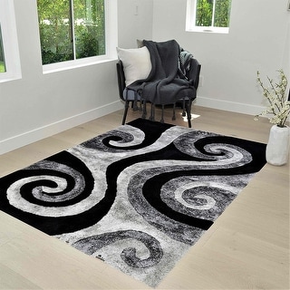 HR Silver, Gray, Black Shag Rug for Living Room Decor Rug Trends Bright ...