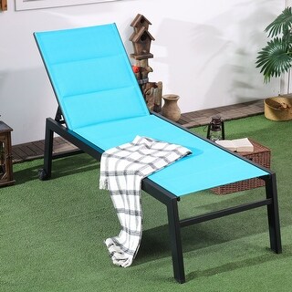 Outdoor Textilene Cape Coral Mesh Single Chaise Lounge Chair - Bed Bath ...